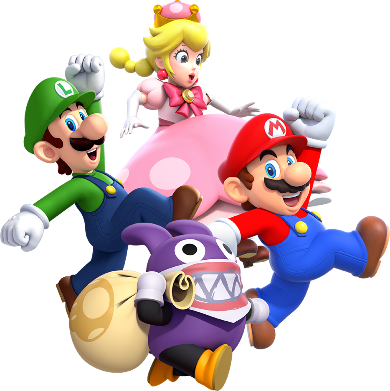 Download Luigi, Peachette, Mario, And Nabbit - New Super Mario Bros U ...
