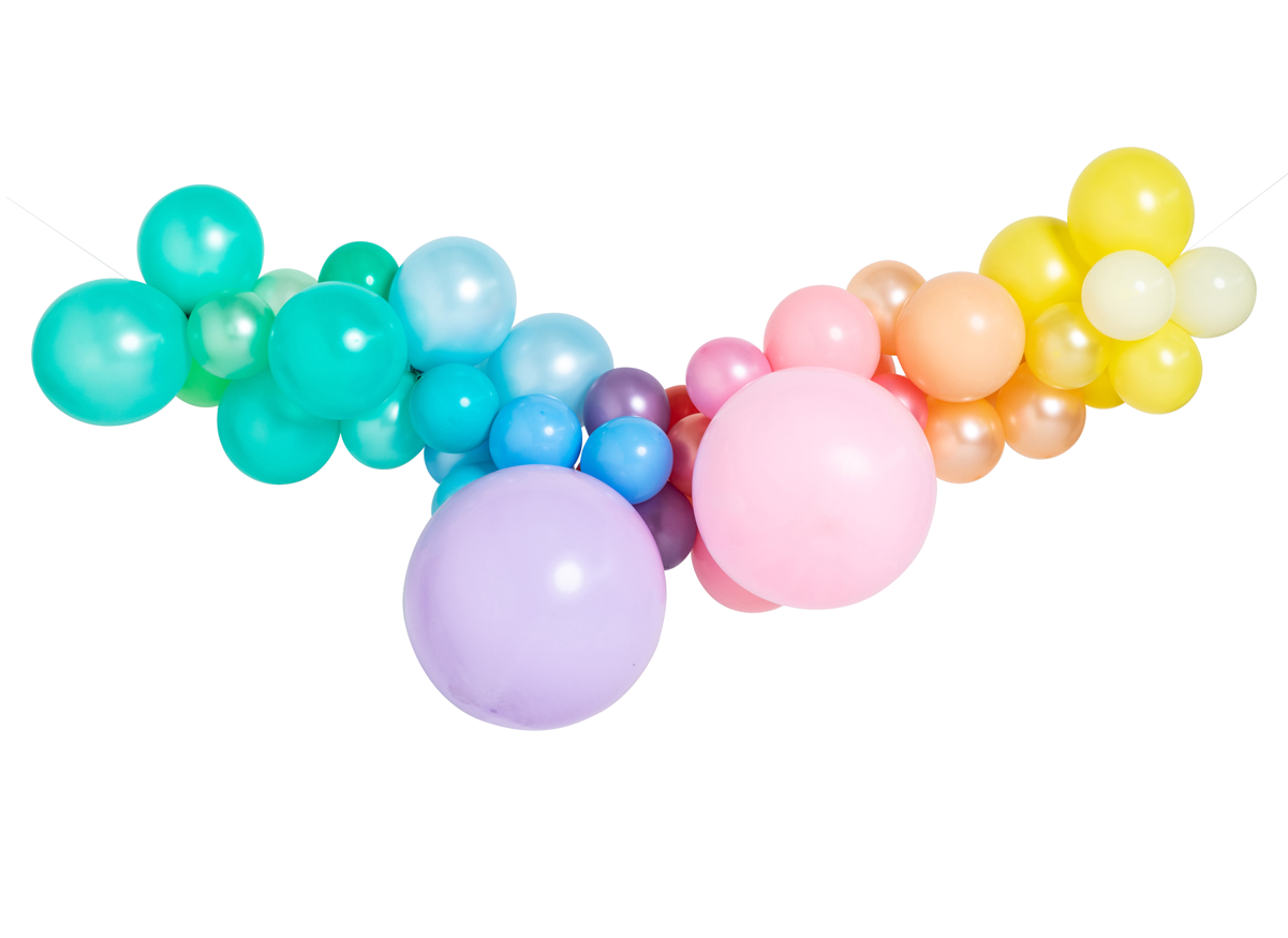 Pastel Rainbow Balloon Garland - Rainbow - Free Transparent PNG ...