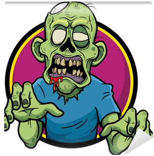 Vector Illustration Of Cartoon Zombie Wall Mural • - Cartoon Zombie ...