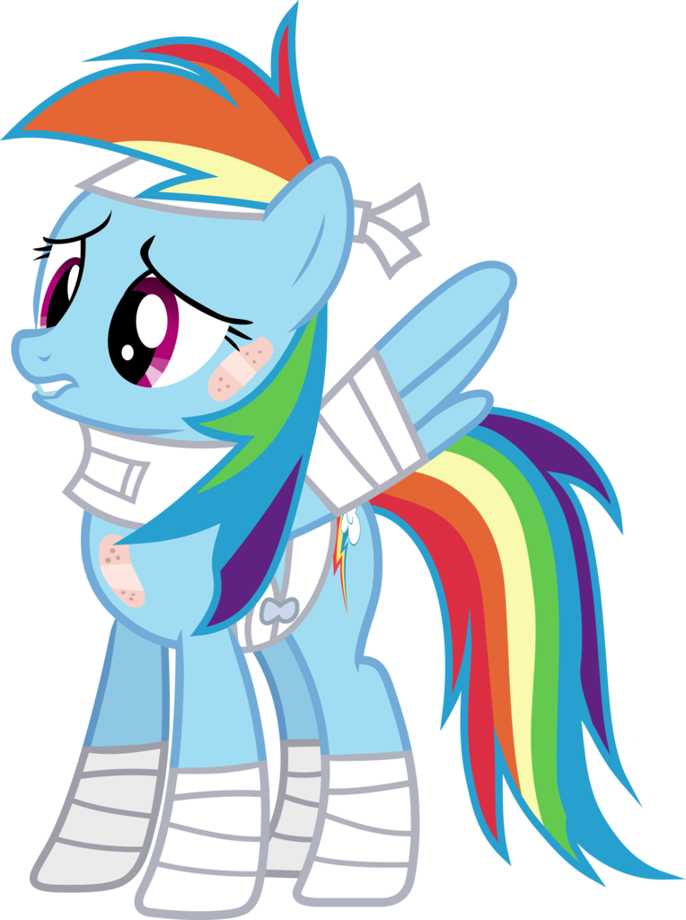 Download Png Download Bandaid Clipart Rainbow - Rainbow Dash Bandaged ...