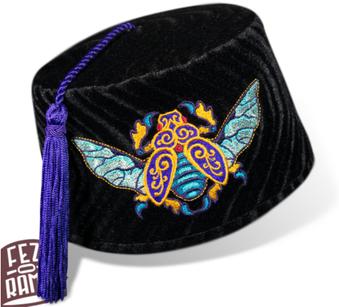 Download Flying Scarab Fez - Embroidery PNG Image with No Background ...