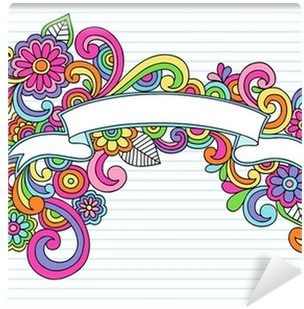 Banner Ribbon Frame Doodles Vector Wall Mural • Pixers® - Doodle Book ...