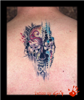 Sugarscull Watercolor Freehand Color Back - Tattoo - Free Transparent ...
