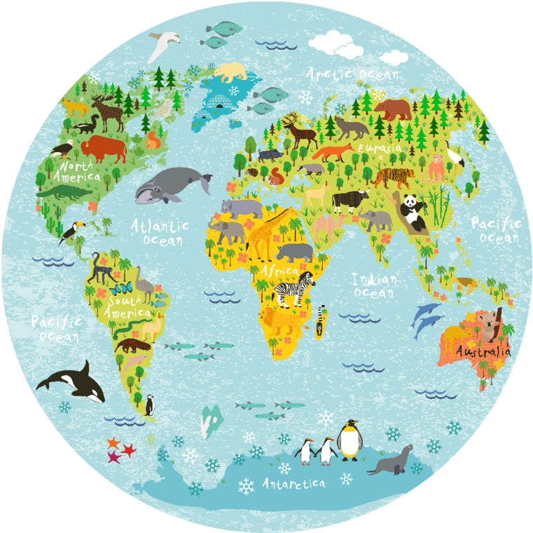 Download World Map Round Placemat - Children World Map PNG Image with ...