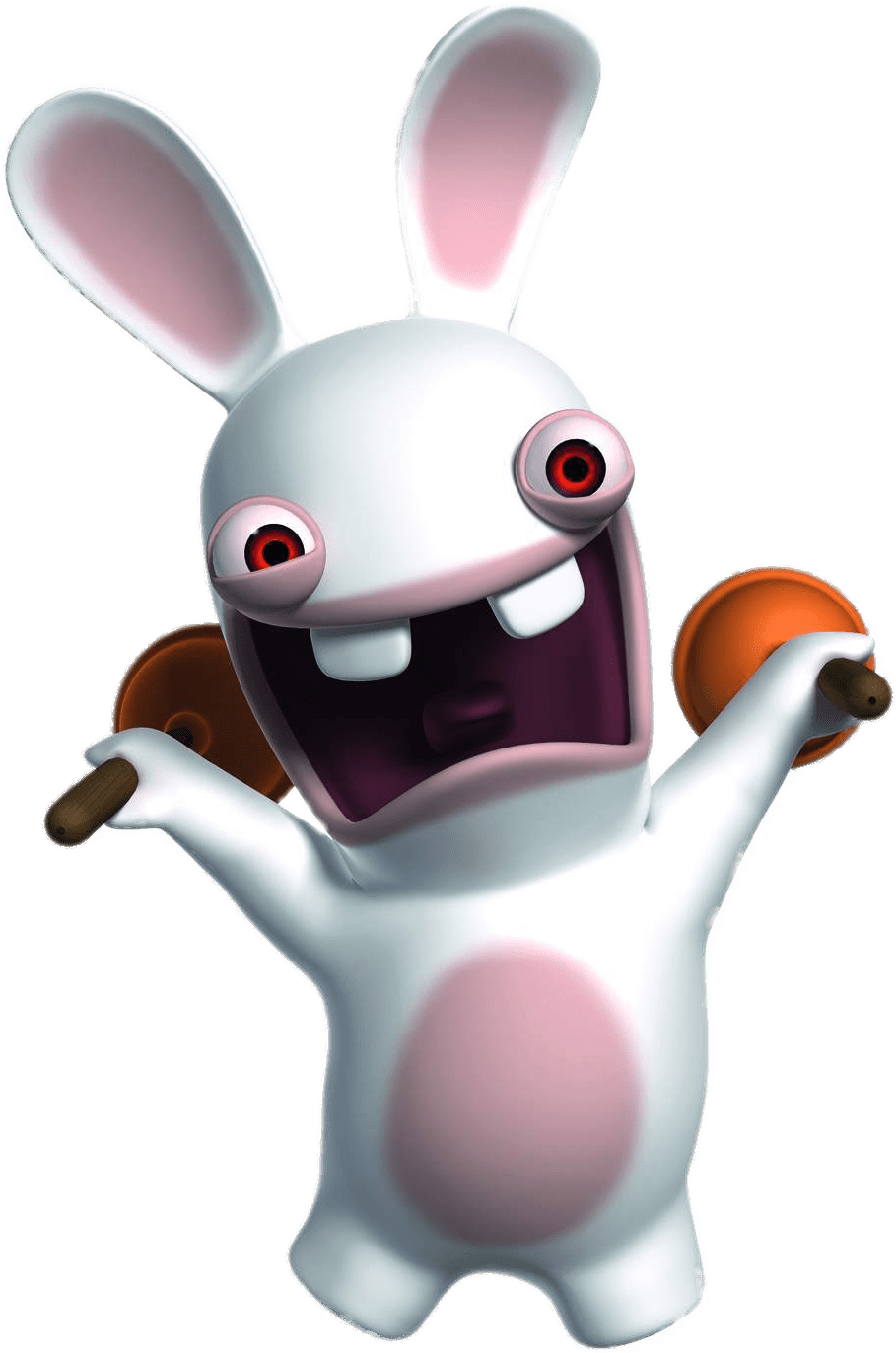 Download Rabbid Holding 2 Toilet Plugs Png - Raving Rabbids PNG Image ...