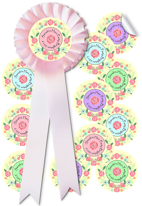Download Set Of 12+ Shabby Chic Personalised Hen Party Stickers PNG ...