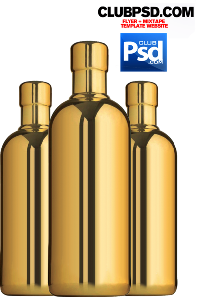 Download Gold Bottles - Gold Bottle Psd PNG Image with No Background ...