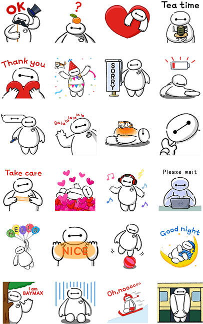 Big Hero - Cute Baymax Fb Stickers - Free Transparent PNG Download - PNGkey