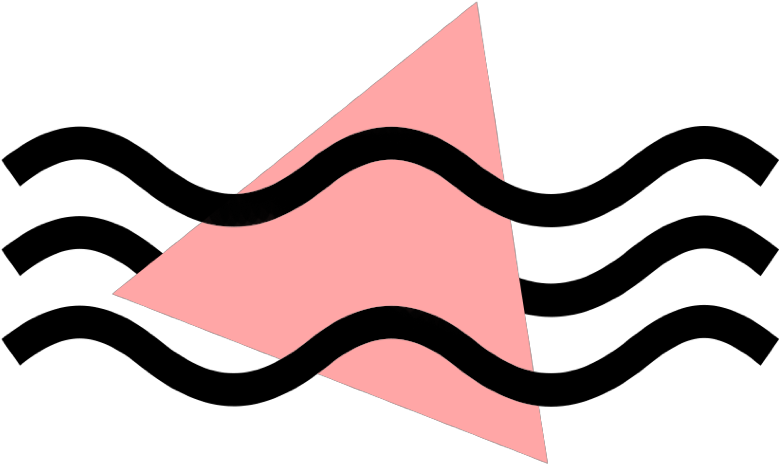 Triangle Frame Shape Design Waves Black Pink Overlay - My Dream Pillow ...