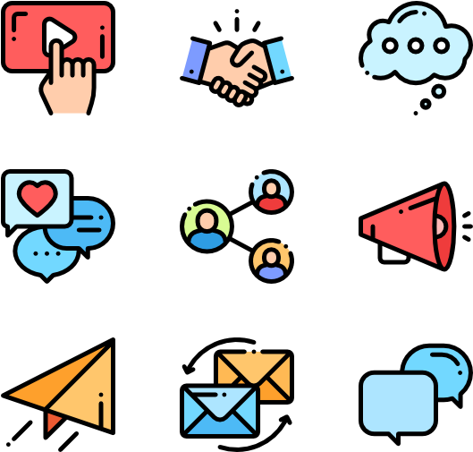Download Communication 50 Icons - Marketing PNG Image with No ...