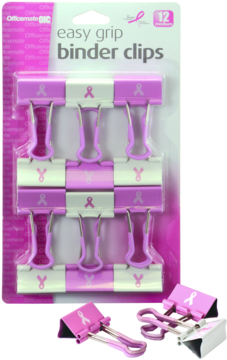 Download Breast Cancer Awareness Easy Grip Binder Clips - Officemate ...