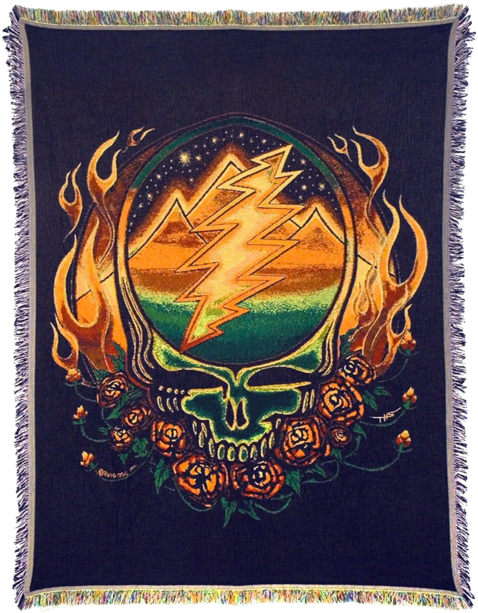 Download Grateful Dead Scarlet Fire Stealie Woven Cotton Blanket ...