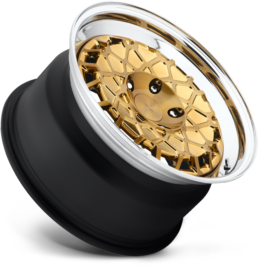 Download 5 Lug Gold W/polished Lip - Rotiform Bth PNG Image with No ...