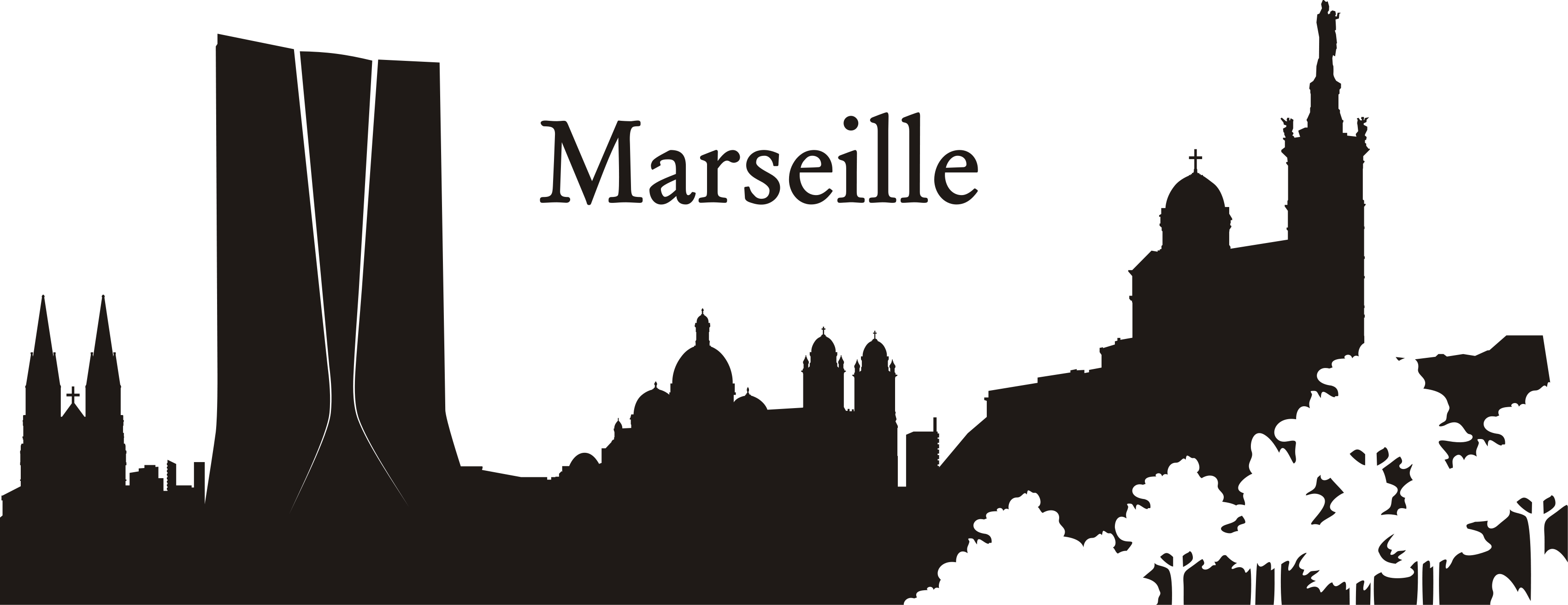 Download Une Esquisse De La Ville De Marseille En Sticker Mural ...