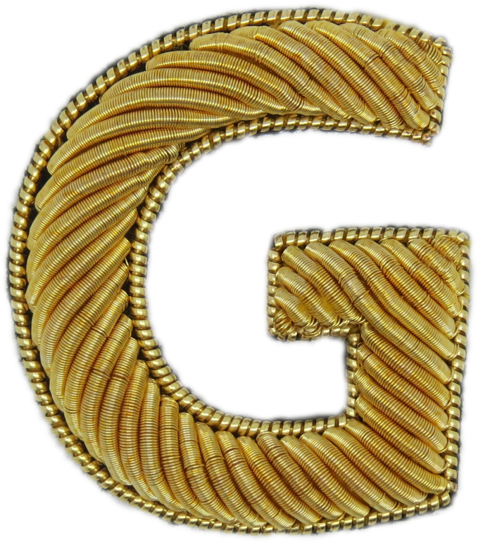 Download Block Gold Embroidered Letters - Letter PNG Image with No ...