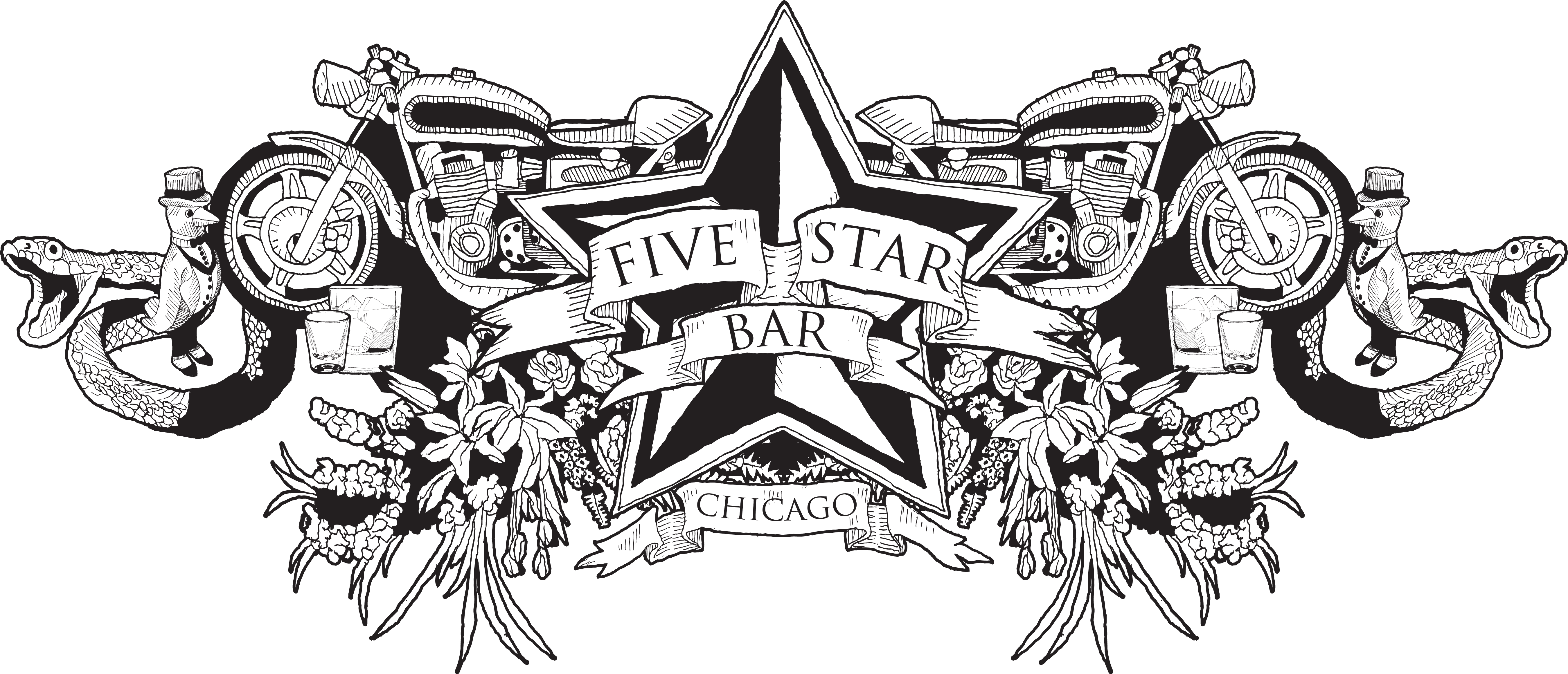 Five Star Bar Chicago Logo - Illustration - Free Transparent PNG ...