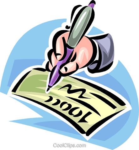 Download Hand With Fountain Pen Signing A Check - Signing A Check Clip ...