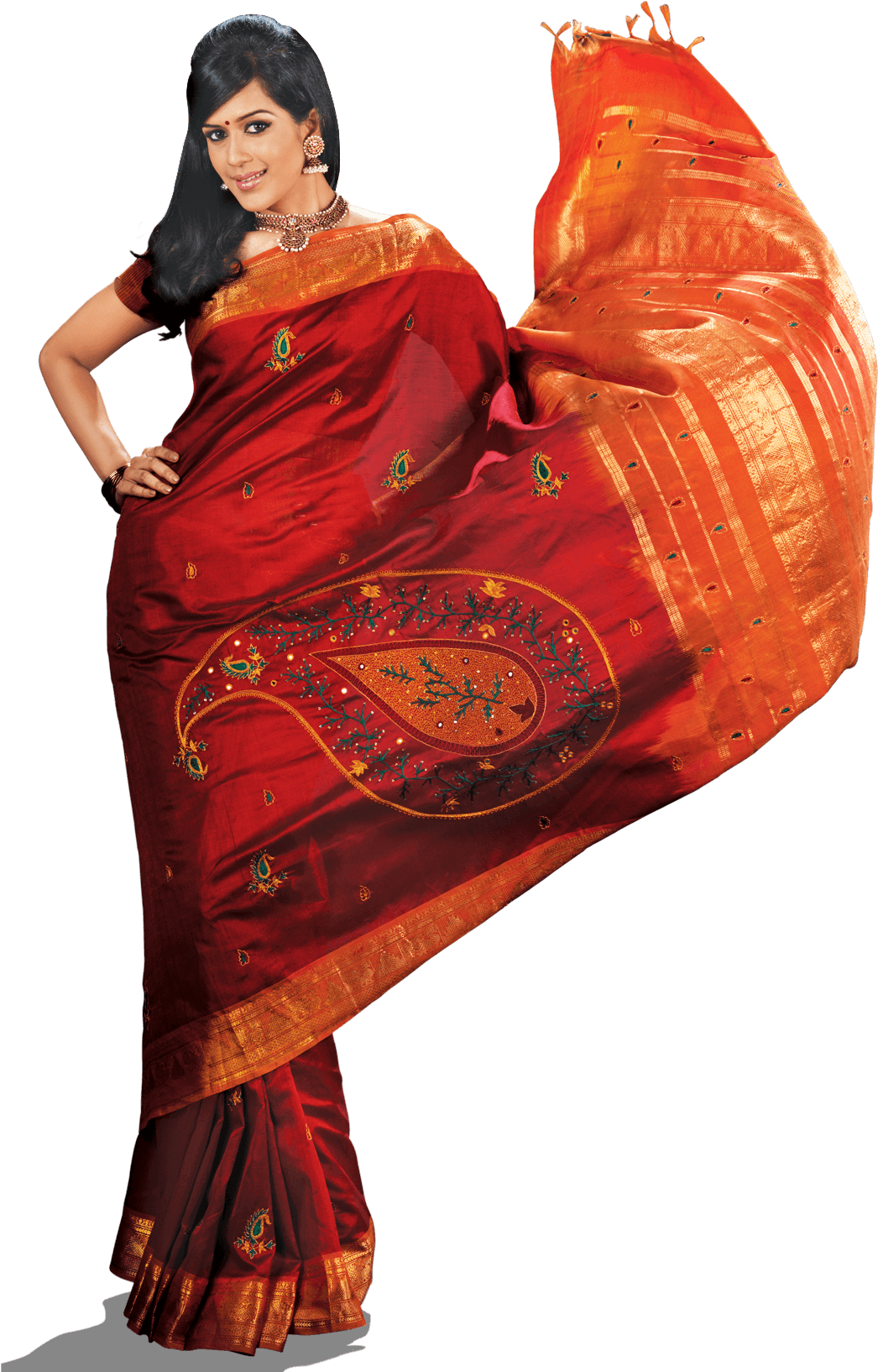 Indian Saree Models Png - Free Transparent PNG Download - PNGkey