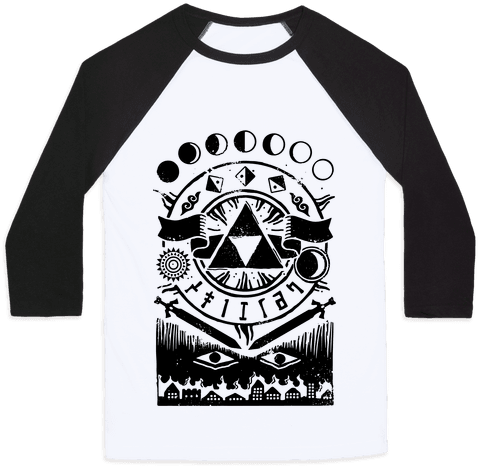 Download Hyrule Occult Symbols Baseball Tee - Shirts With Pick Up Lines ...