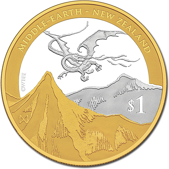 Download The Desolation Of Smaug Silver Coin With Gold Plating - Silver ...