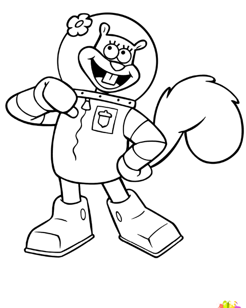 Sandy Cheeks Coloring Pages Color As You Like To Sandy - Te Guste ...