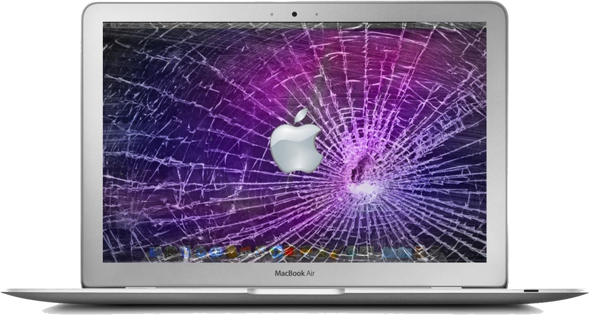 Download Broken Laptop We Are Approved To Carry Out Repairs - Macbook Air Smashed Screen PNG ...