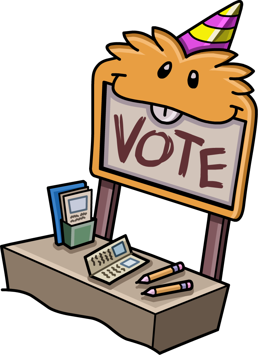 Download Vote Booth With An Orange Puffle - Voting Booth Cartoon Png ...
