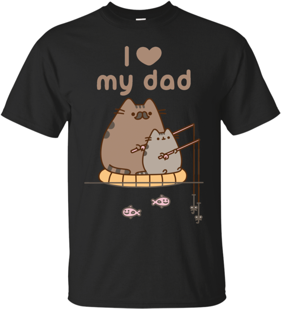 Download I Love My Dad Pusheen Cat T-shirt Pusheen Cat Fish - Pikachu ...