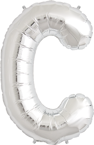 34" Silver Letter C Foil Balloon - Balloon Letter C Png - Free ...