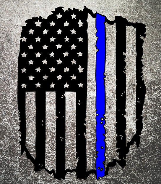 Thin Blue Line- American Flag - Breast Cancer Awareness With Flag T ...