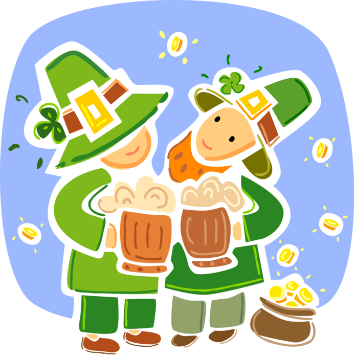 Download Vector Illustration Of St Patrick's Day Irish Leprechauns ...