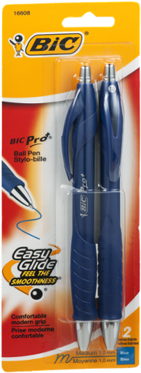 Download Bic Pro+ Ball Pen, Retractable, Medium, Blue - 2 Pens PNG ...