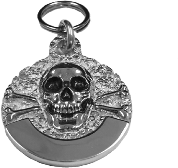 Download Medium Skull & Cross Bone Tag Sterling Silver - Museum PNG ...