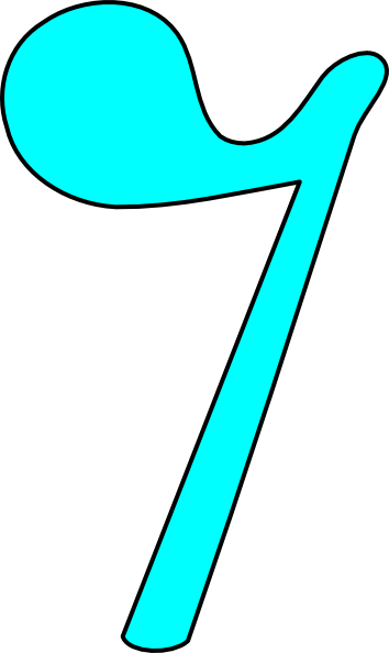 Download Eighth Rest Aqua Clip Art - Eight Rest Symbol Colored PNG ...