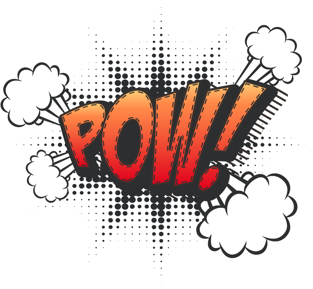 Pow Pow Hit Effect Comic Comics Emetcomics Sticker - Comics - Free Transparent PNG Download - PNGkey