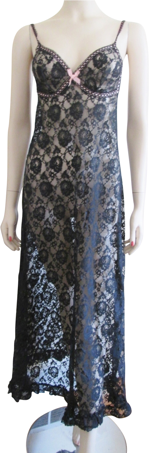 Download Sexy Black Lace Negligee Vintage 1960s Lingerie Pink - Lace ...