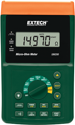 High Resolution Micro-ohm Meter - Extech Um200 High Resolution Micro ...