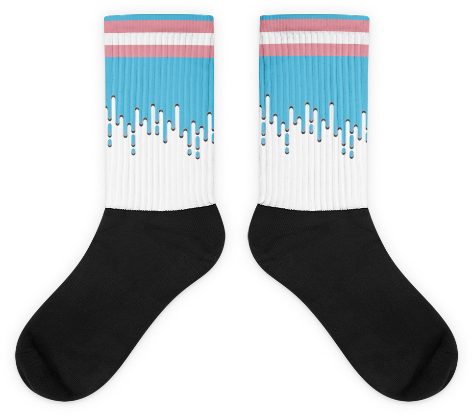 Download Trans Flag Drip Socks - Sock PNG Image with No Background ...