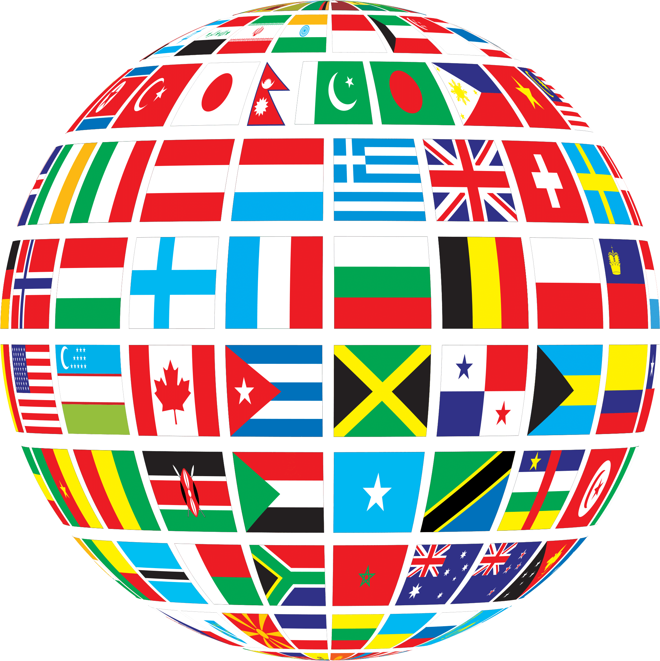 Download Graphic Globe Of Flags Png Stickpng - Multicultural ...