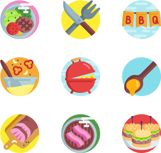 Bbq 50 Icons - Flat Icons - Free Transparent PNG Download - PNGkey