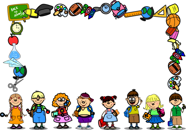 Cartoon School Frame Vector - Background For School - Free Transparent ...