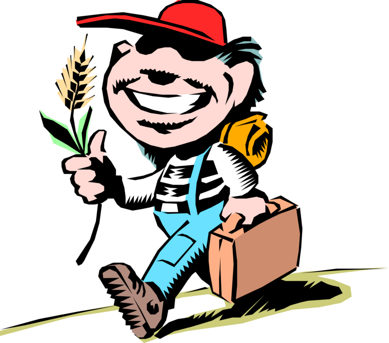 Download Vector Illustration Of Hayseed Kid Walks To School - Clip Art ...