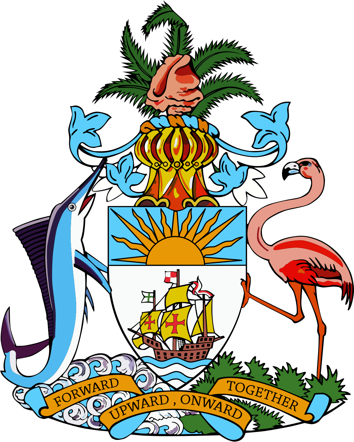 Download In 1492, Columbus - Coat Of Arms Of The Bahamas PNG Image with ...