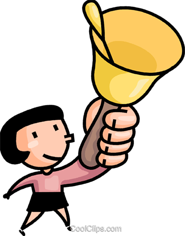 Download Teacher Ringing The School Bell Royalty Free Vector - Ring The ...