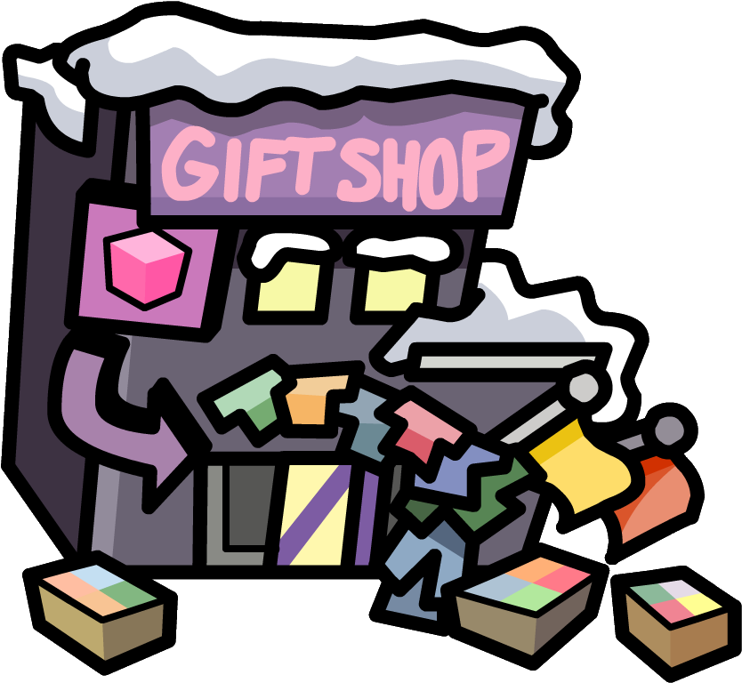 Outside View Of Giftshop - Club Penguin Gift Shop Outside - Free ...
