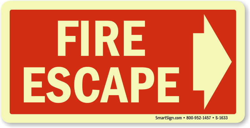 Download Zoom, Price, Buy - Fire Escape Sign PNG Image with No ...