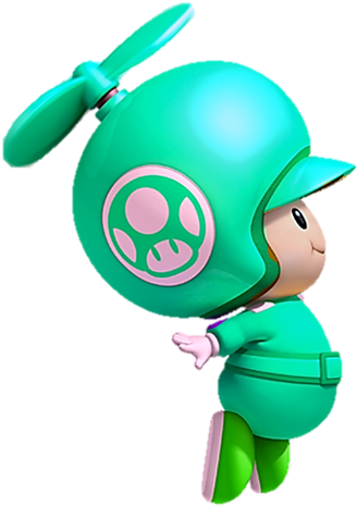 Green Toad Propeller - New Super Mario Bros Wii Blue Toad - Free ...