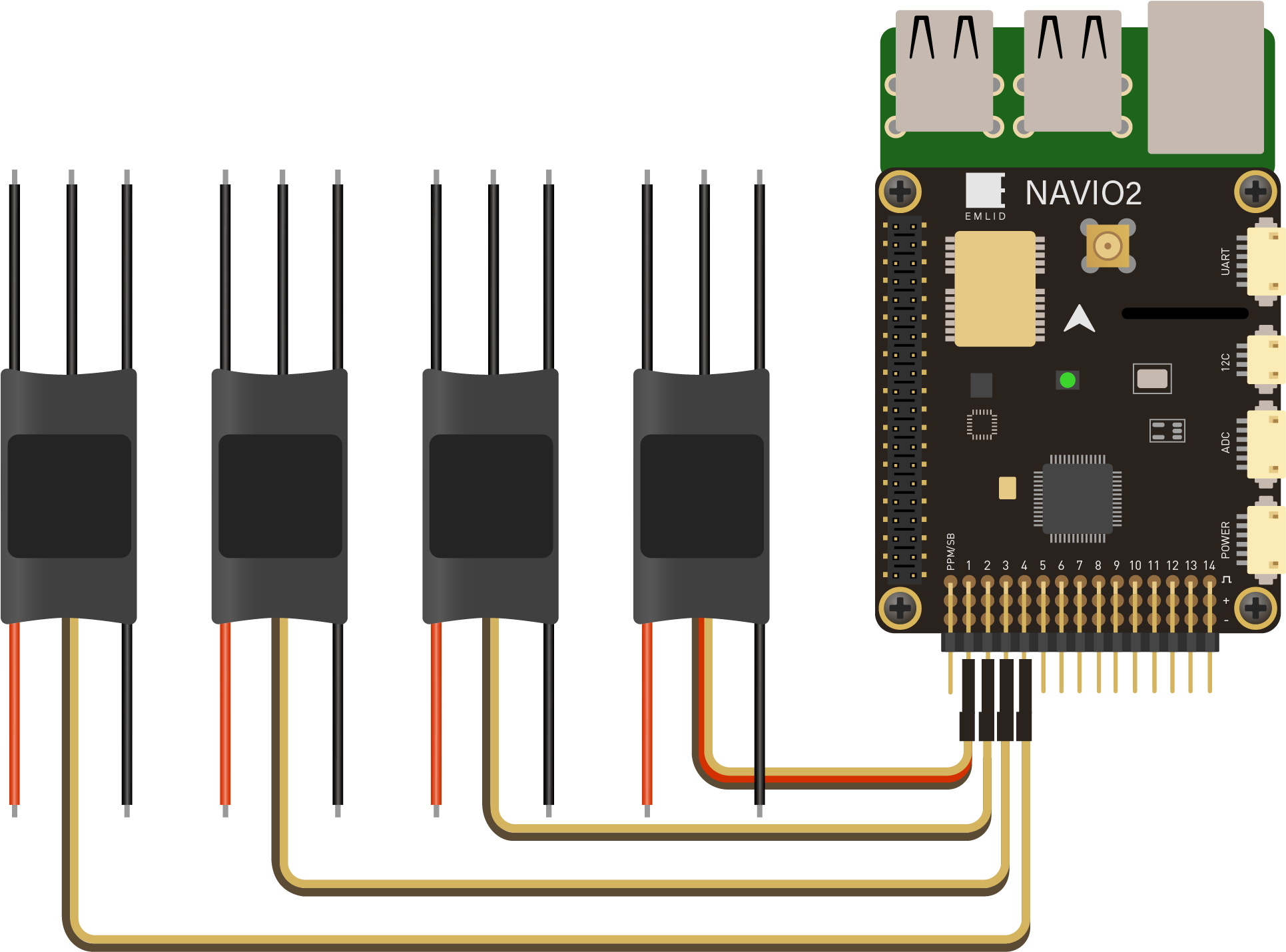 Download Navio2-escs - Raspberry Pi 4 Escs PNG Image with No Background ...