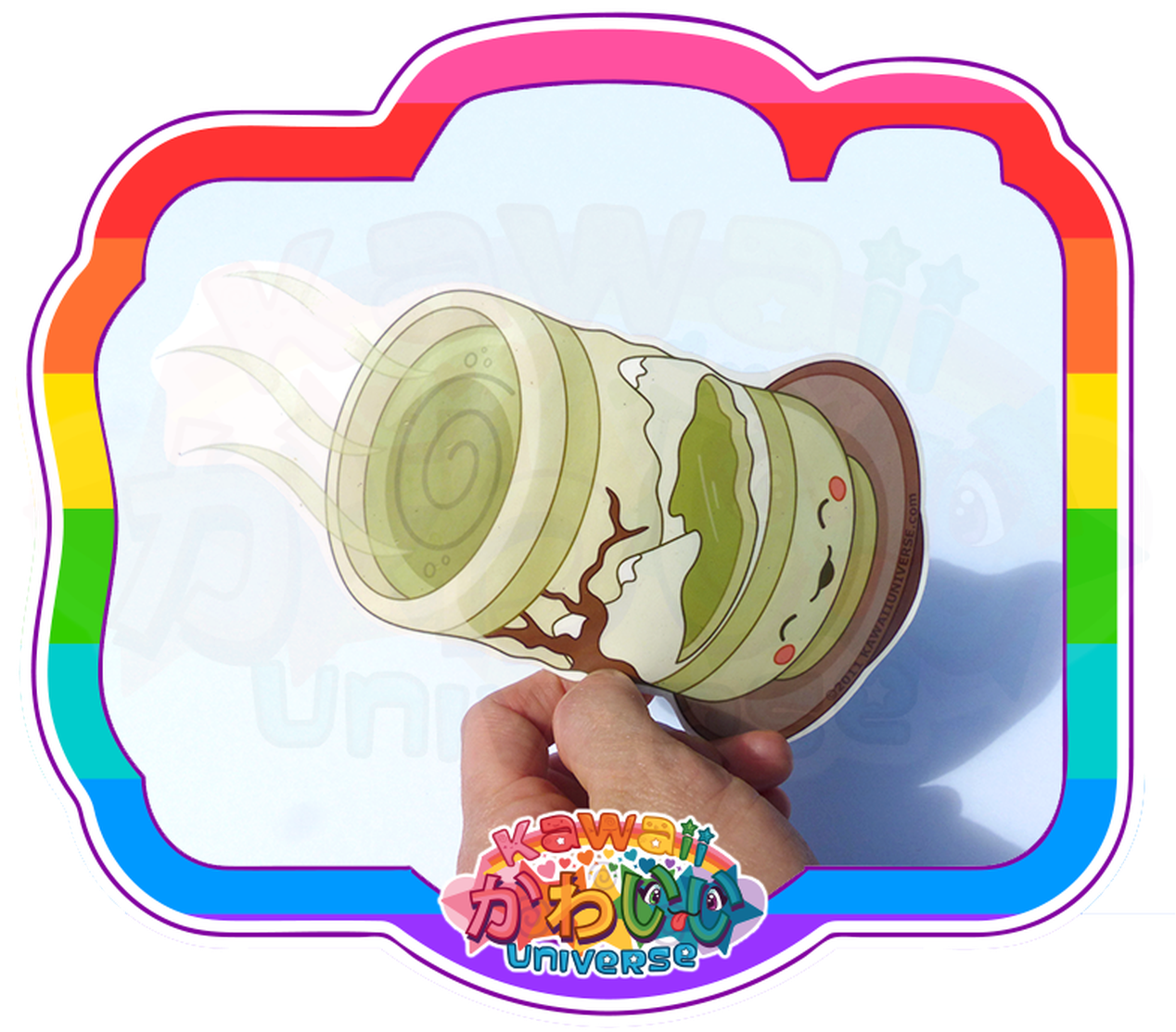 Download Cute Green Tea Mug Sticker - Art PNG Image with No Background ...