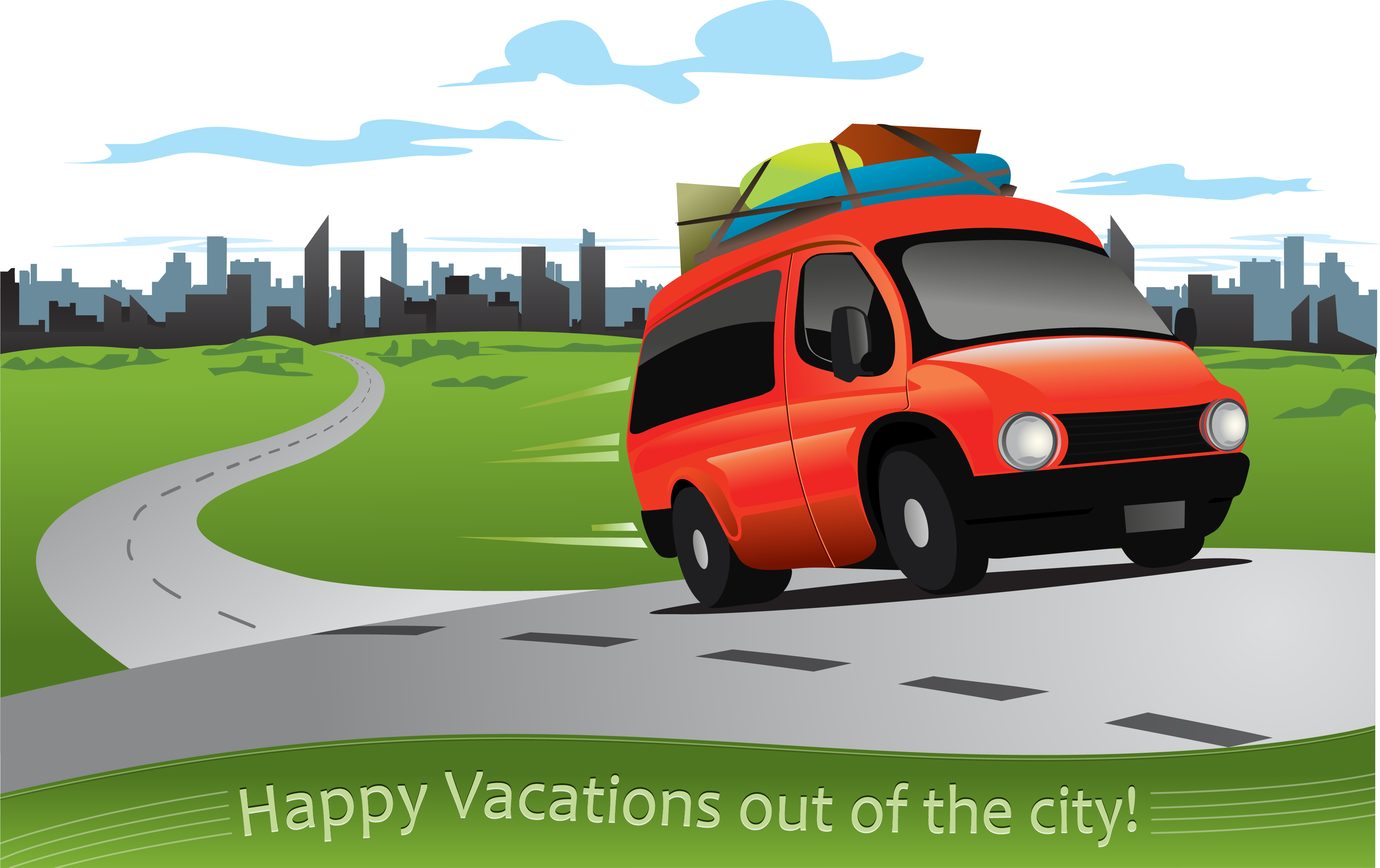 Car Driving On Road Clip Art